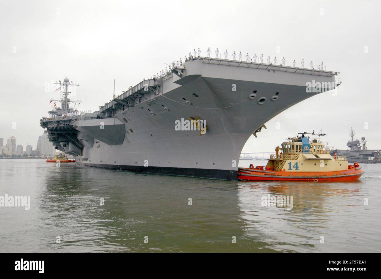 US Navy The aircraft carrier USS Kitty Hawk (CV 63), far right, remains ...