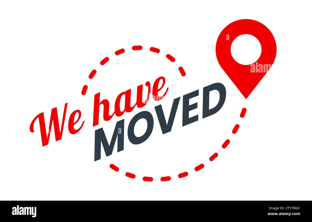 Have move icon. We have moved sign. Office location, store address ...