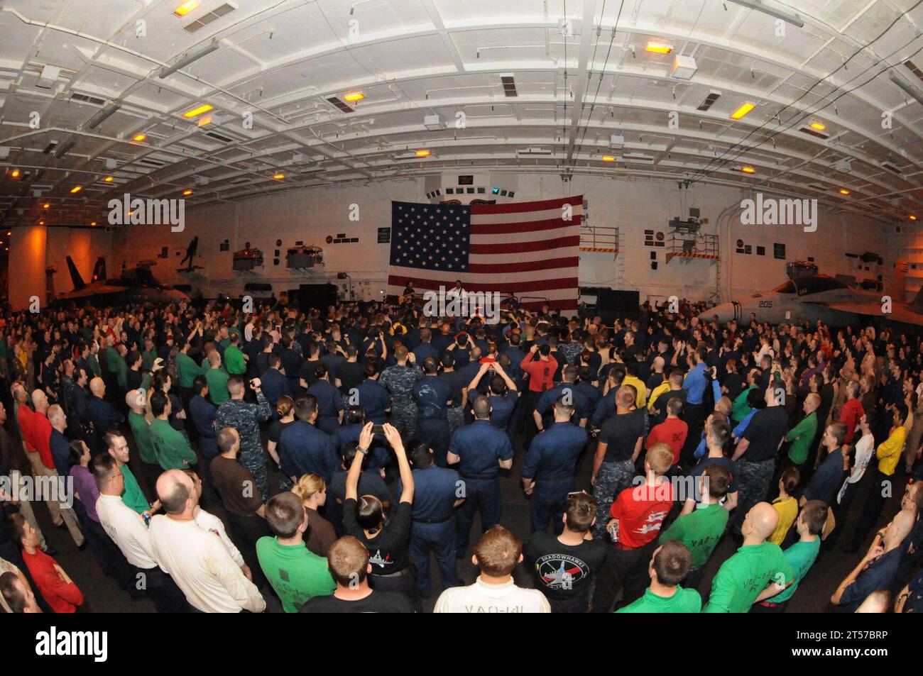 US Navy The country music band The Frontmen perform aboard the aircraft ...
