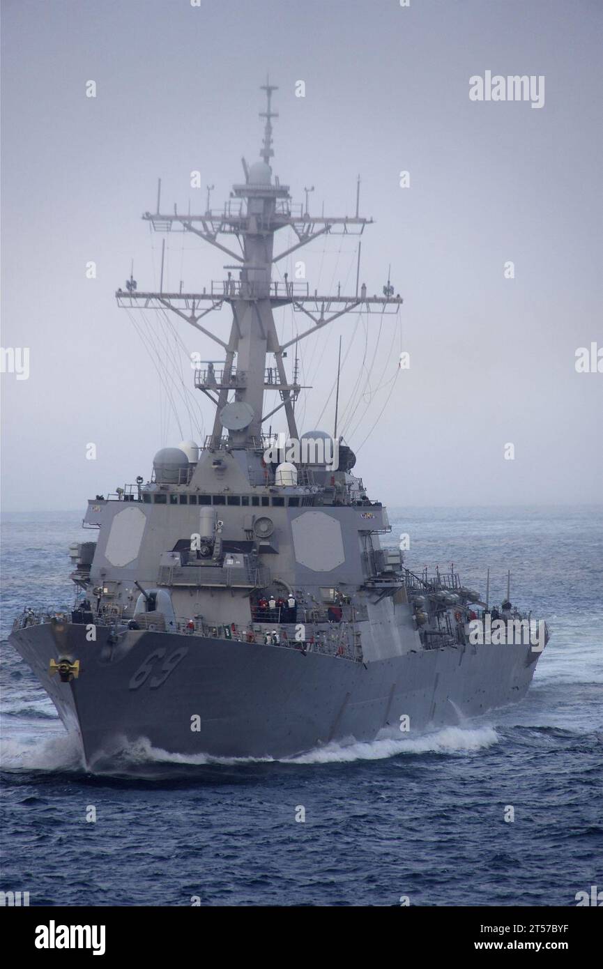 US Navy The guided-missile destroyer USS Milius (DDG 69) practices an ...