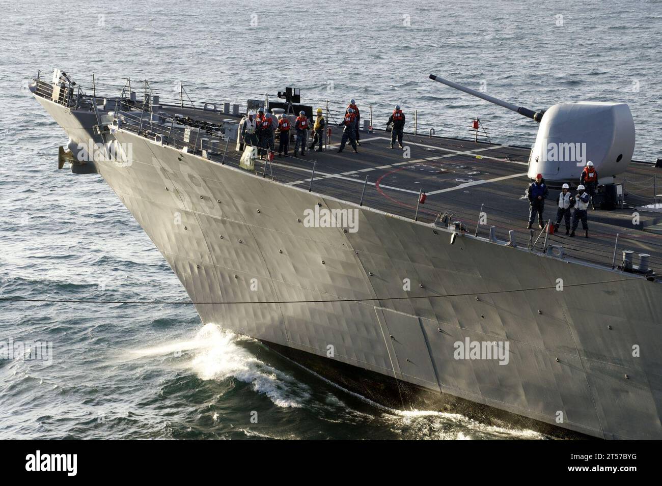 US Navy The guided-missile destroyer USS Milius (DDG 69) practices an ...