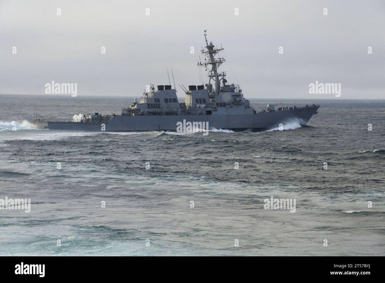 US Navy The guided-missile destroyer USS Milius (DDG 69) practices an ...
