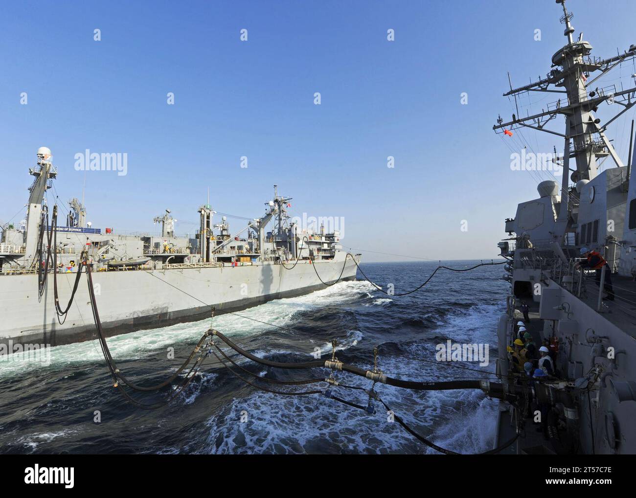 US Navy The Military Sealift Command fast combat support ship USNS Rainier (T-AOE 7) transits ...