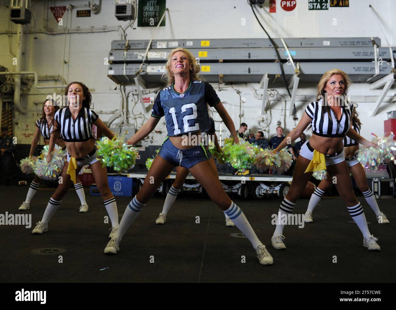 US Navy The Seattle Seahawks cheerleaders, the Sea Gals, perform for ...