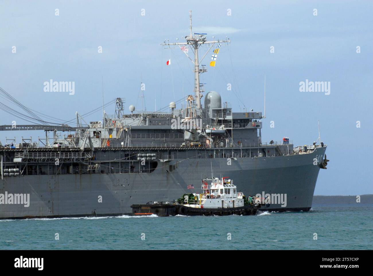 US Navy The submarine tender USS Frank Cable (AS 40) transits Apra ...