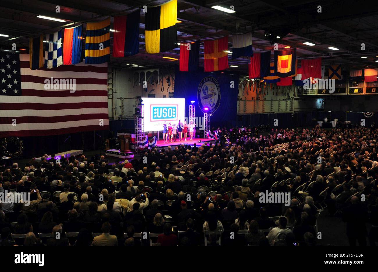 US Navy The USO Liberty Bells perform during the aircraft carrier ...