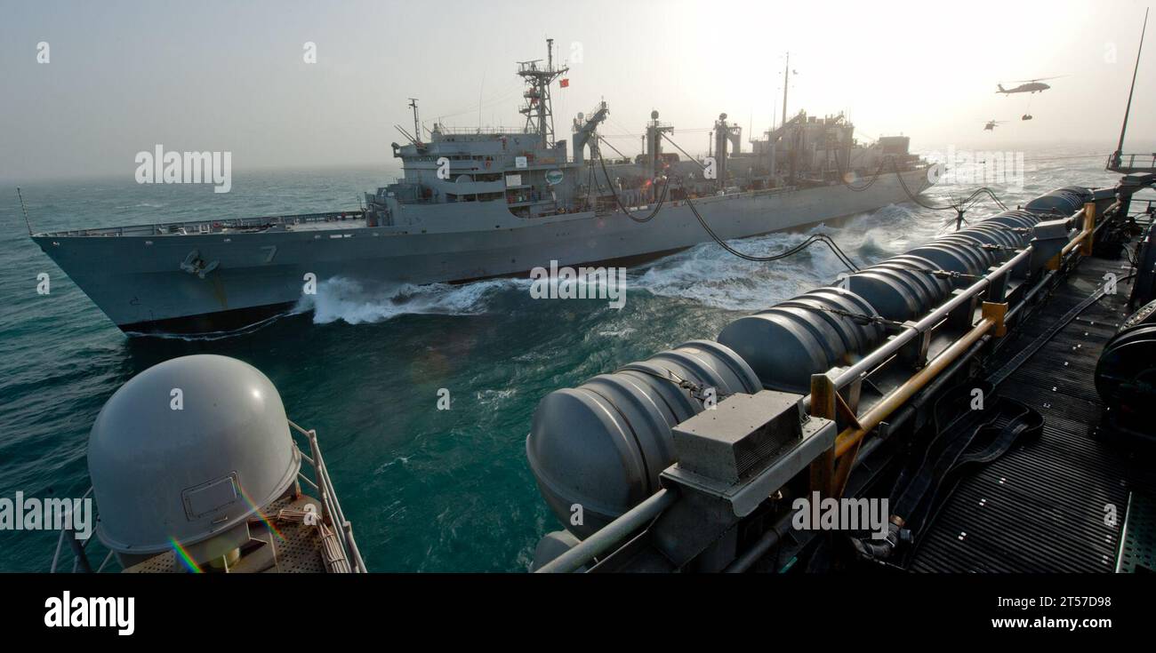 US Navy Two MH-60S Sea Hawk helicopters, assigned to the Eightballers ...