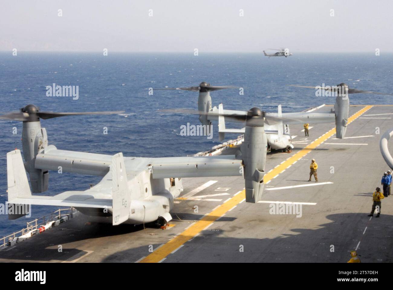 US Navy U.S. Marine Corps MV-22 Ospreys, assigned to Marine Medium Tiltrotor Squadron (VMM) 263 ...