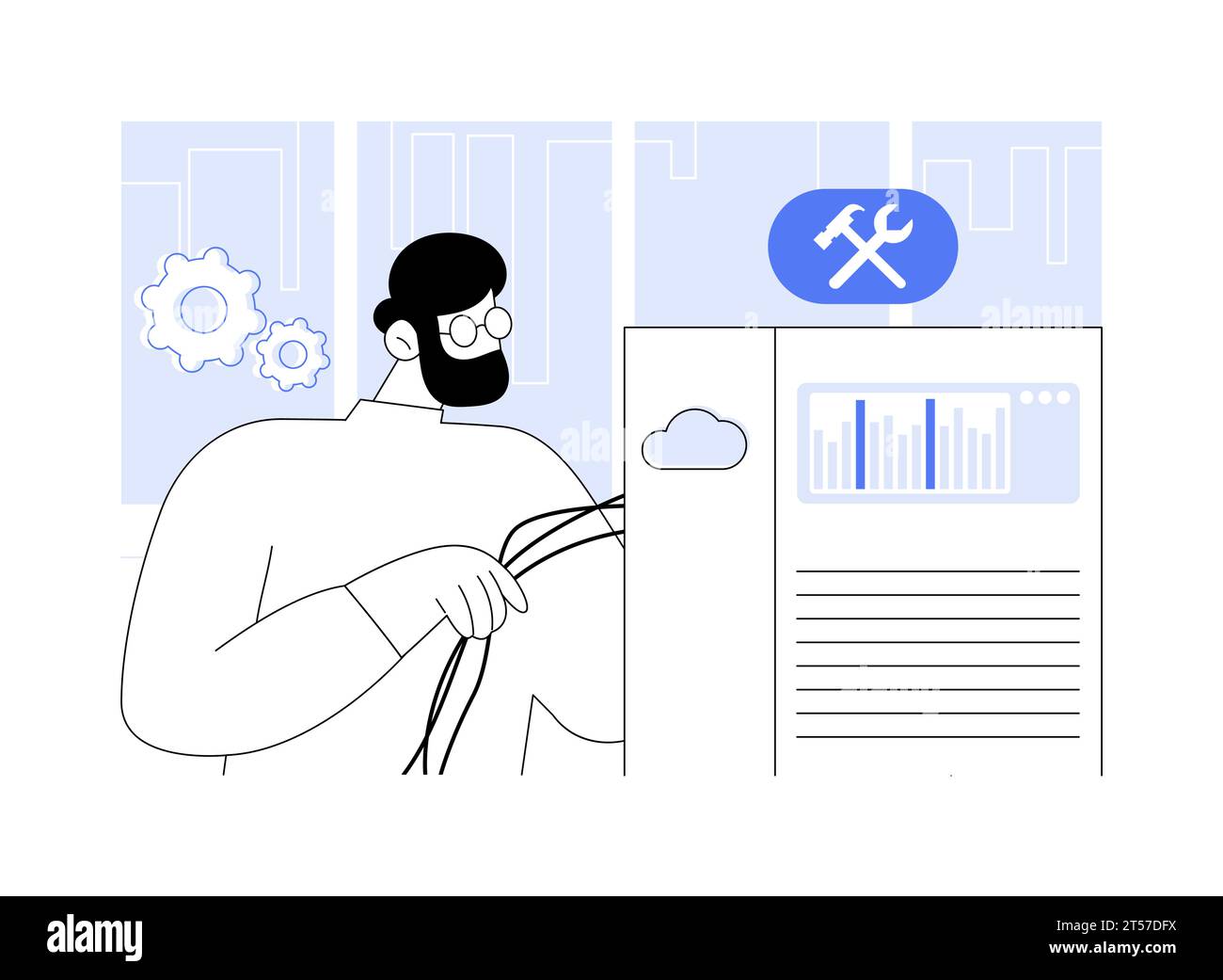 Network system administrator abstract concept vector illustration Stock ...