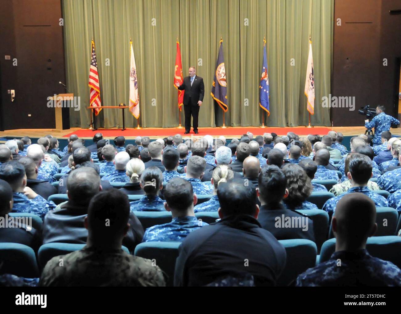 US Navy Under Secretary of the Navy Robert Work addresses Sailors at ...