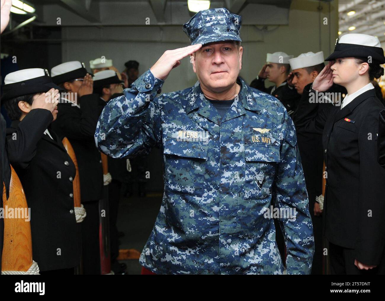 US Navy Vice Adm. Allen G. Meyers, commander of Naval Air Forces (CNAF ...