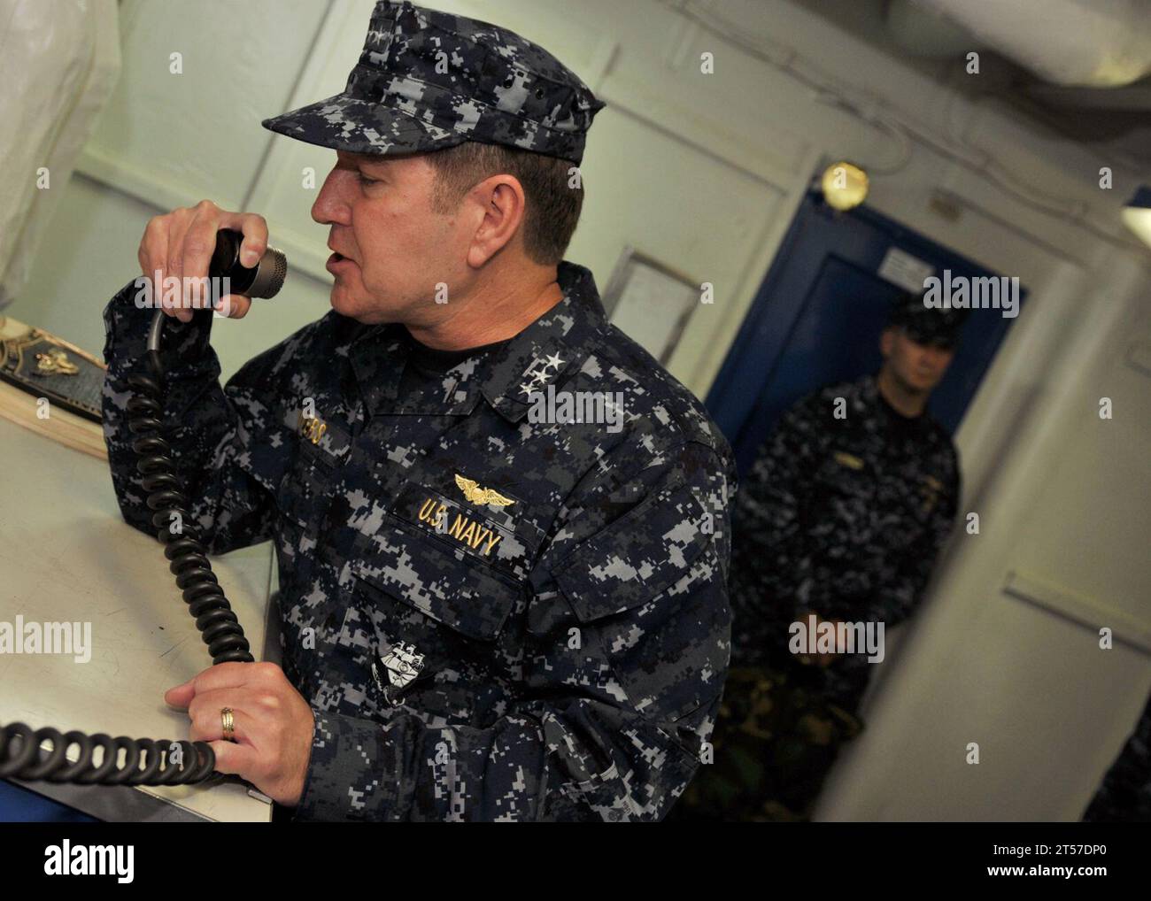 US Navy Vice Adm. Allen G. Meyers, commander of Naval Air Forces (CNAF ...