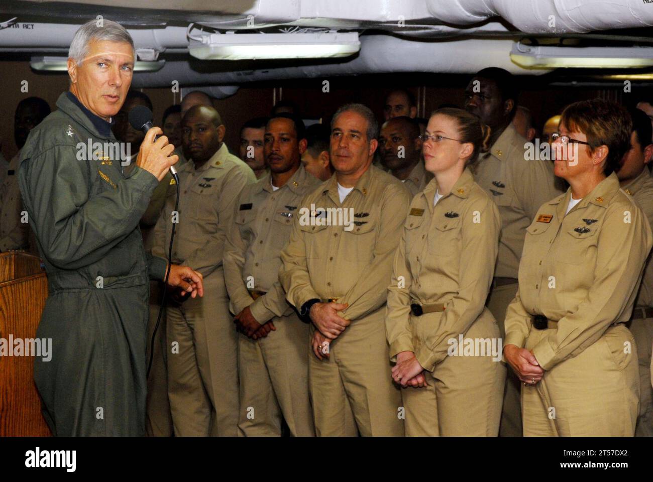 US Navy Vice Adm. Samuel Locklear, commander, U.S. 3rd Fleet, addresses ...