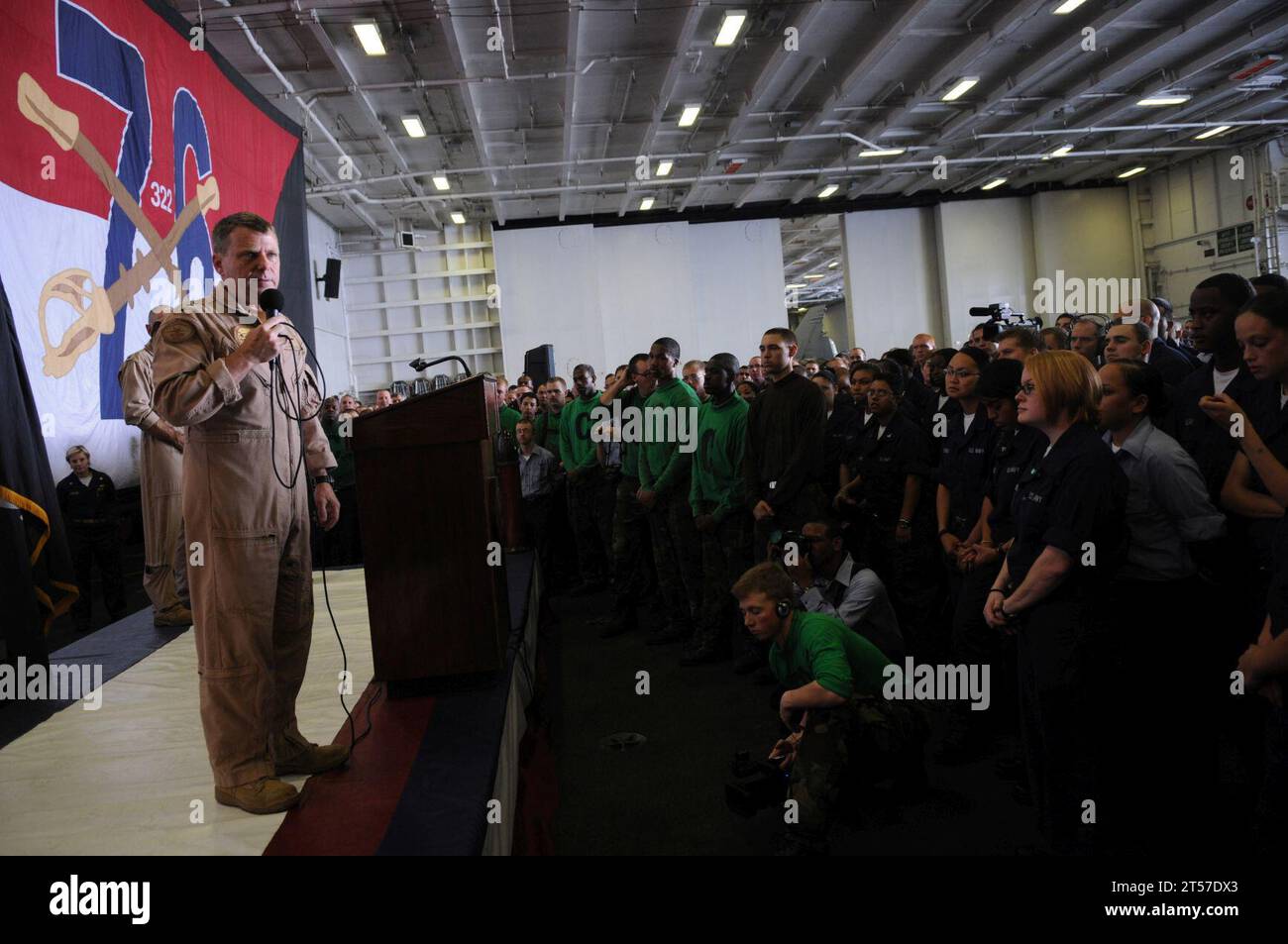 US Navy Vice Adm. William Gortney, Commander, U.S. 5th Fleet, speaks ...