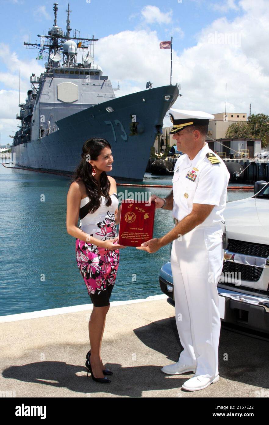 US Navy Yasmine Dar, host of the local TV show.jpg Stock Photo - Alamy
