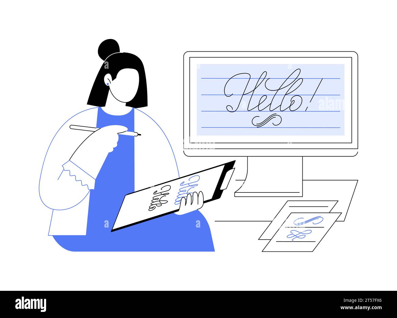 Calligraphy isolated cartoon vector illustrations Stock Vector Image ...