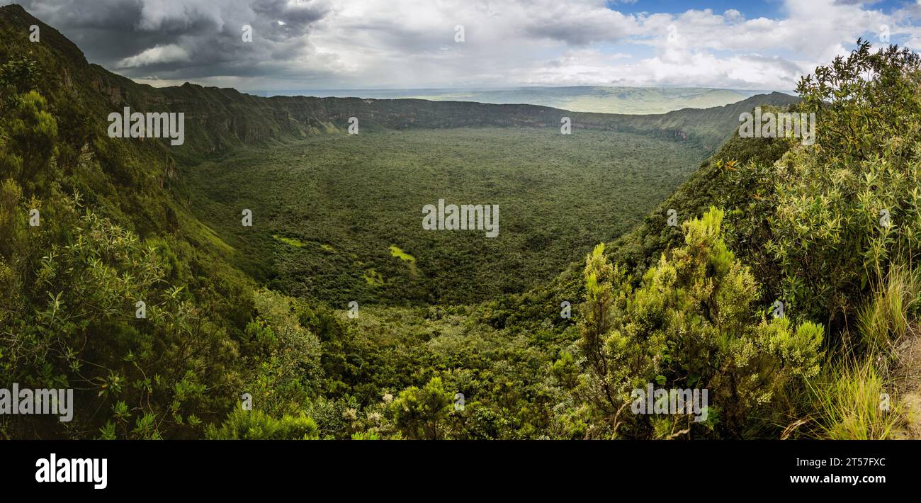 View of the Longonot volcano crater, Kenya Stock Photo - Alamy