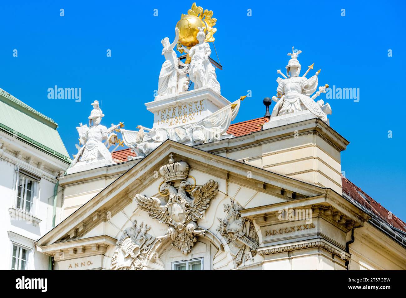 Vienna, Austria - May 27, 2023: A detailed view of the facade of the ...