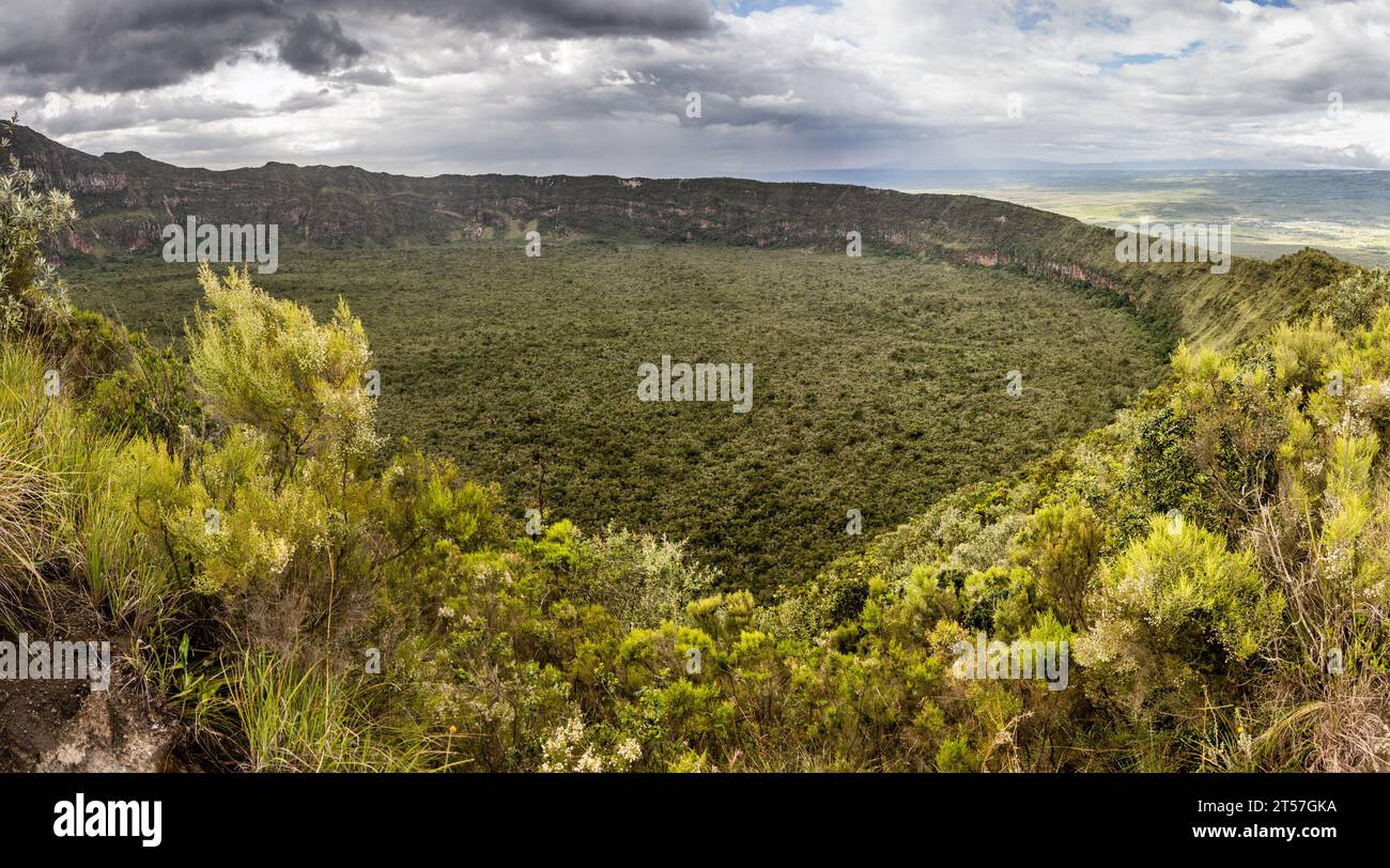 Crater of Longonot volcano, Kenya Stock Photo - Alamy