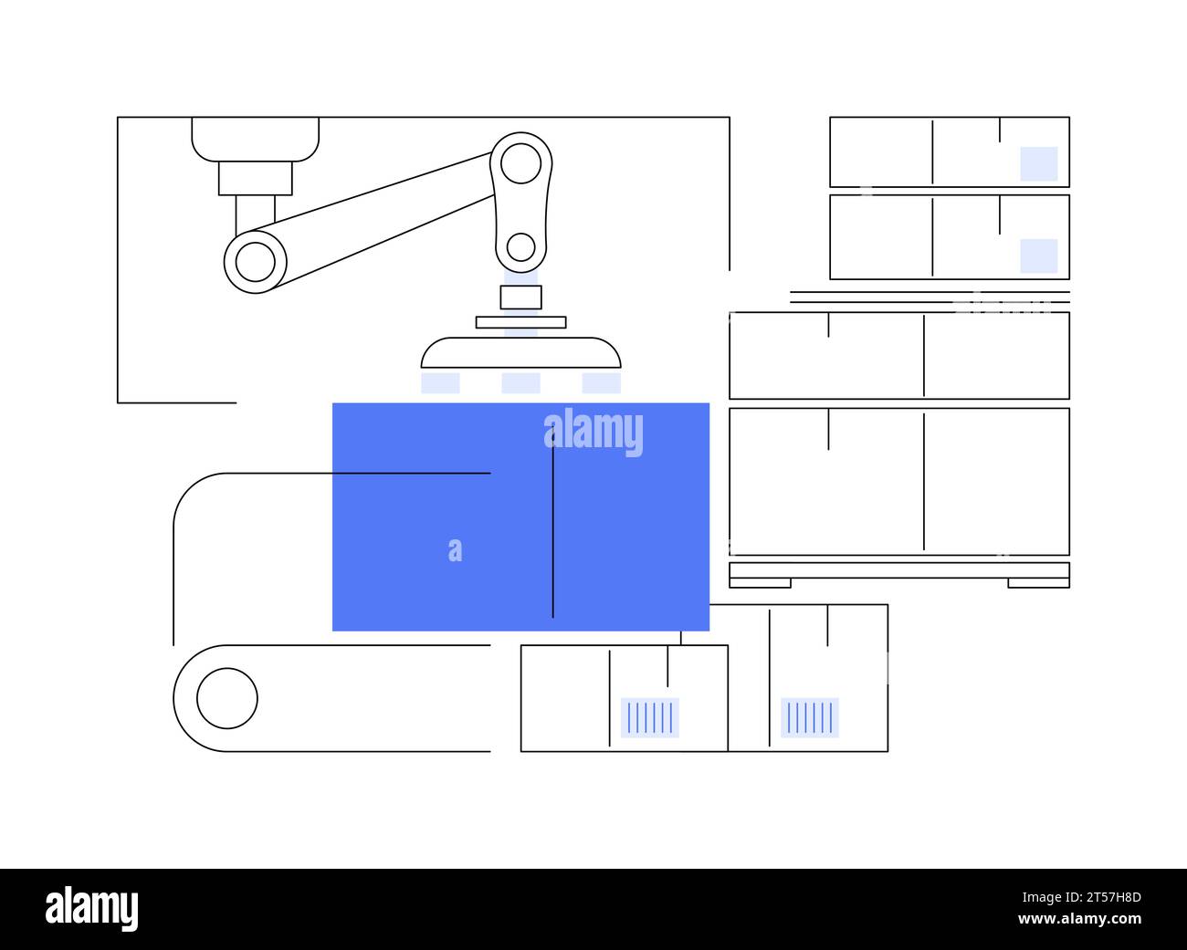 Automated sortation system isolated cartoon vector illustrations Stock ...