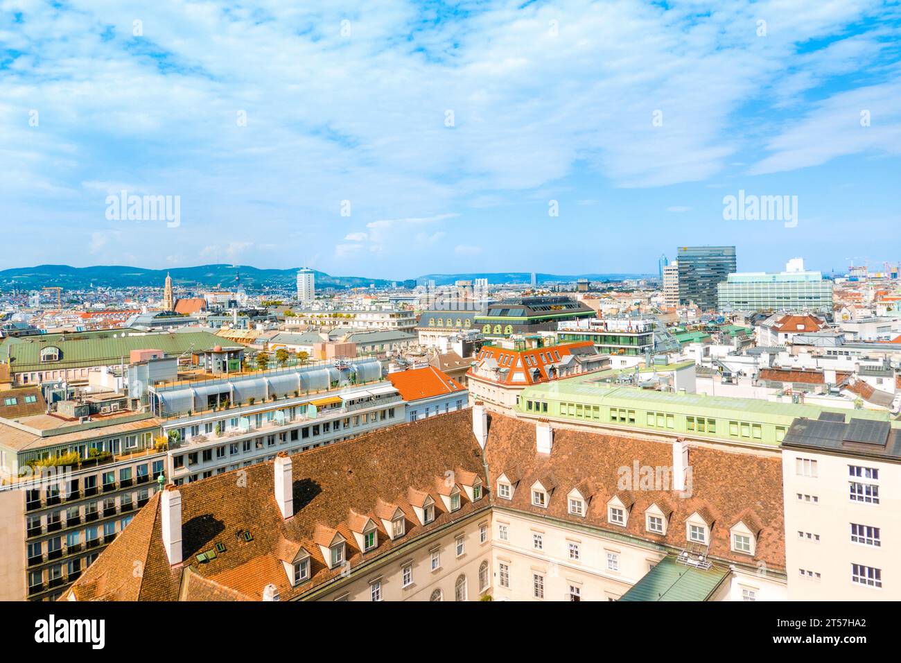 Vienna, Austria - September 13, 2023: Aerial view of the city of Vienna ...