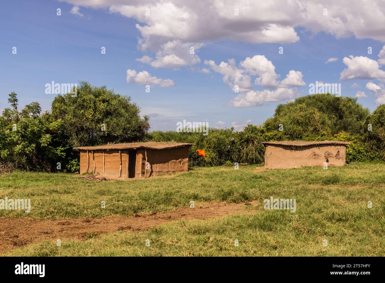 Traditional houses of Masai village, Kenya Stock Photo - Alamy