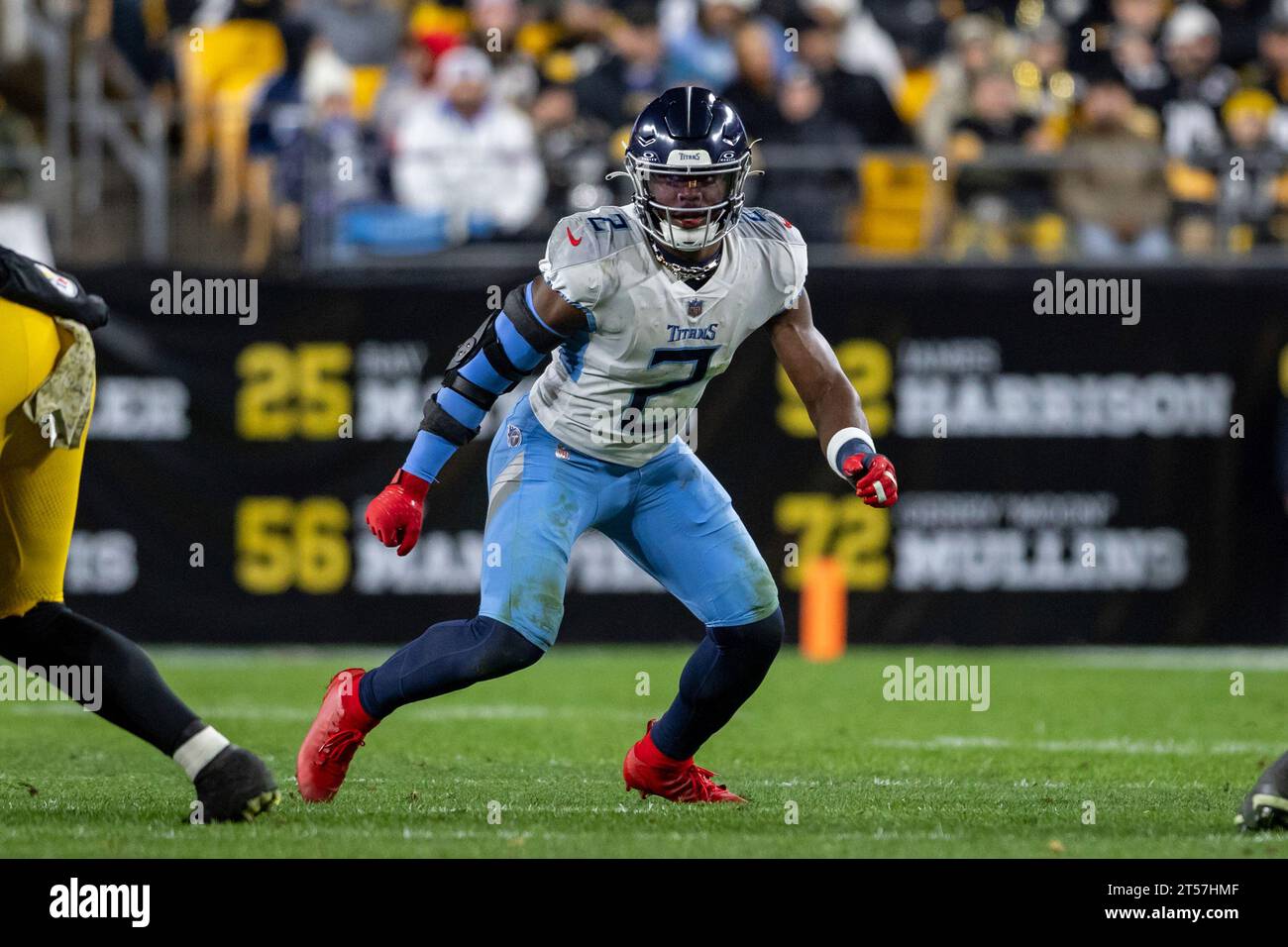 Tennessee Titans linebacker Azeez Al-Shaair (2) defends during an NFL ...