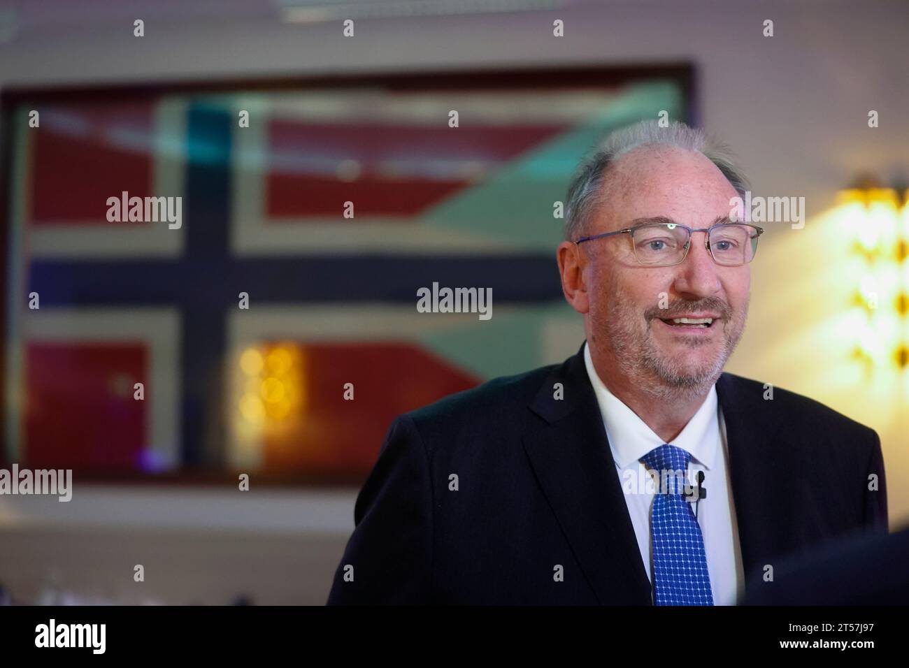 Oslo 20231102.Australian John Mullen participates in the commemoration ...