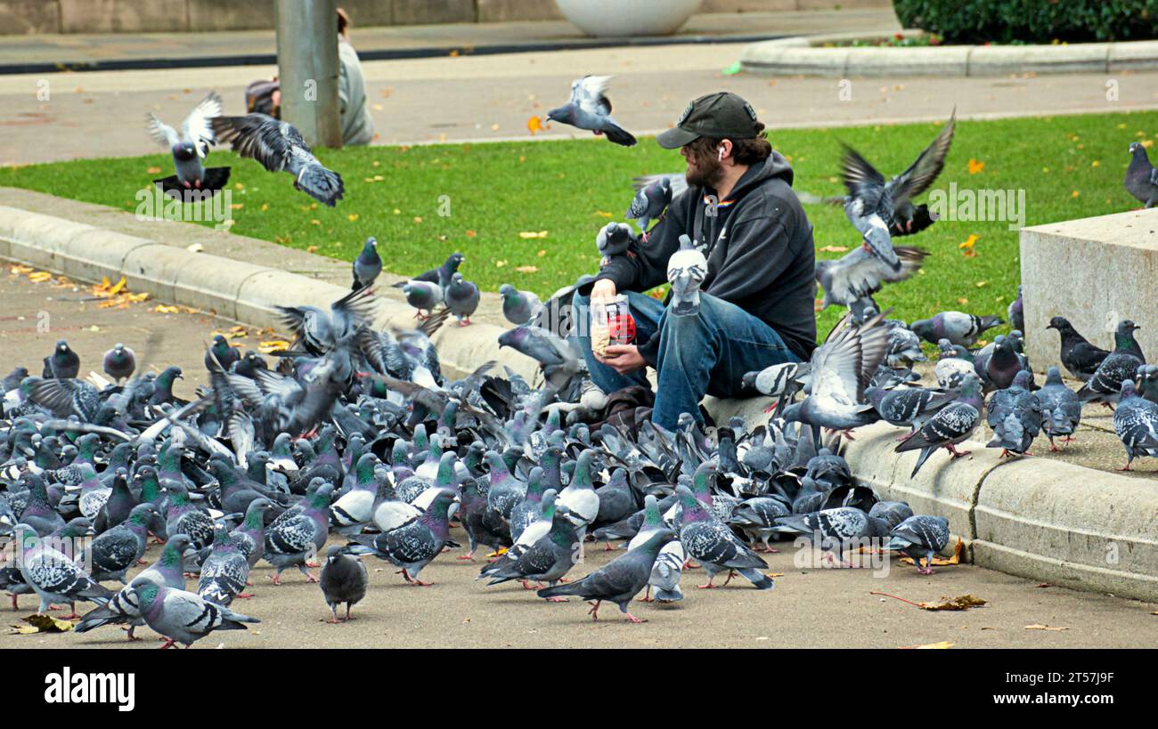 Glasgow pigeons feeding hi-res stock photography and images - Alamy
