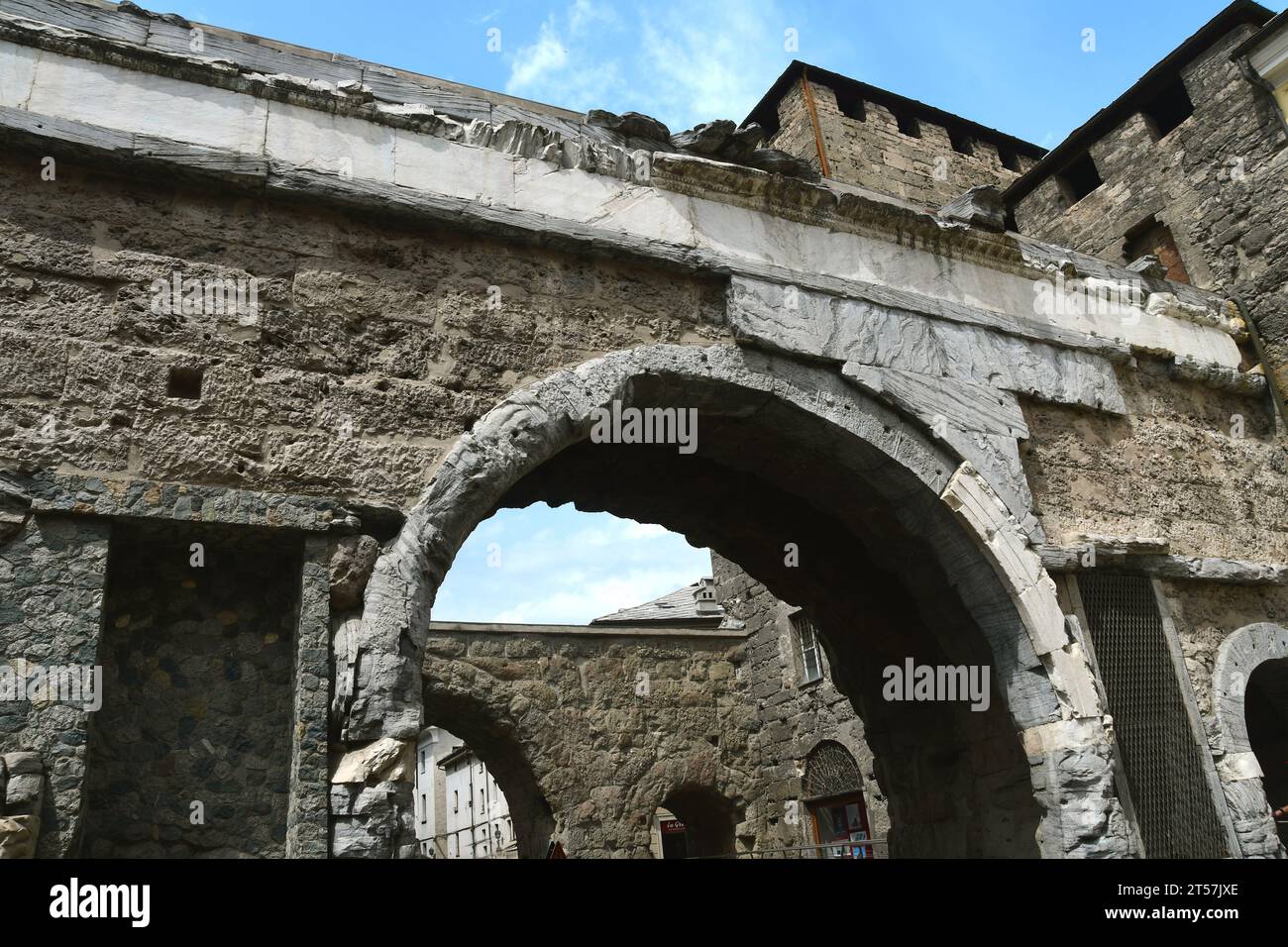 The Porta Pretoria is the eastern entrance gate to the Roman city of ...