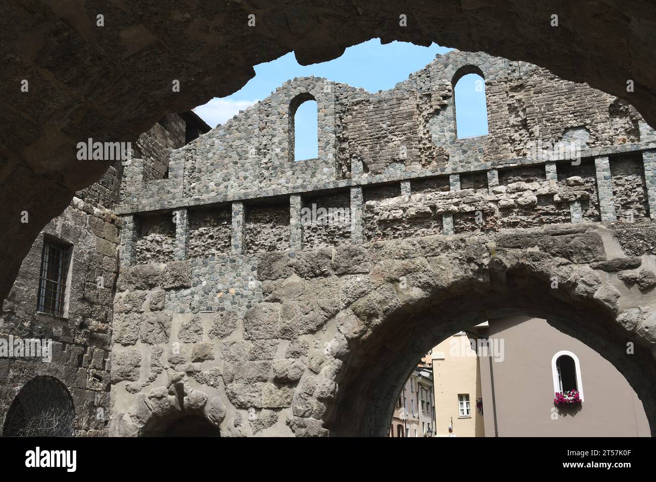 The Porta Pretoria is the eastern entrance gate to the Roman city of ...
