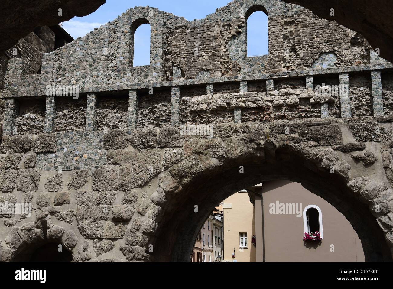 The Porta Pretoria is the eastern entrance gate to the Roman city of ...