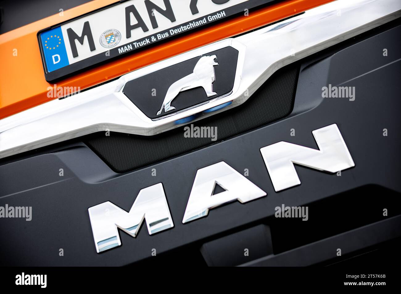 20 March 2023, Bavaria, Munich: The MAN Truck & Bus SE logo can be seen ...