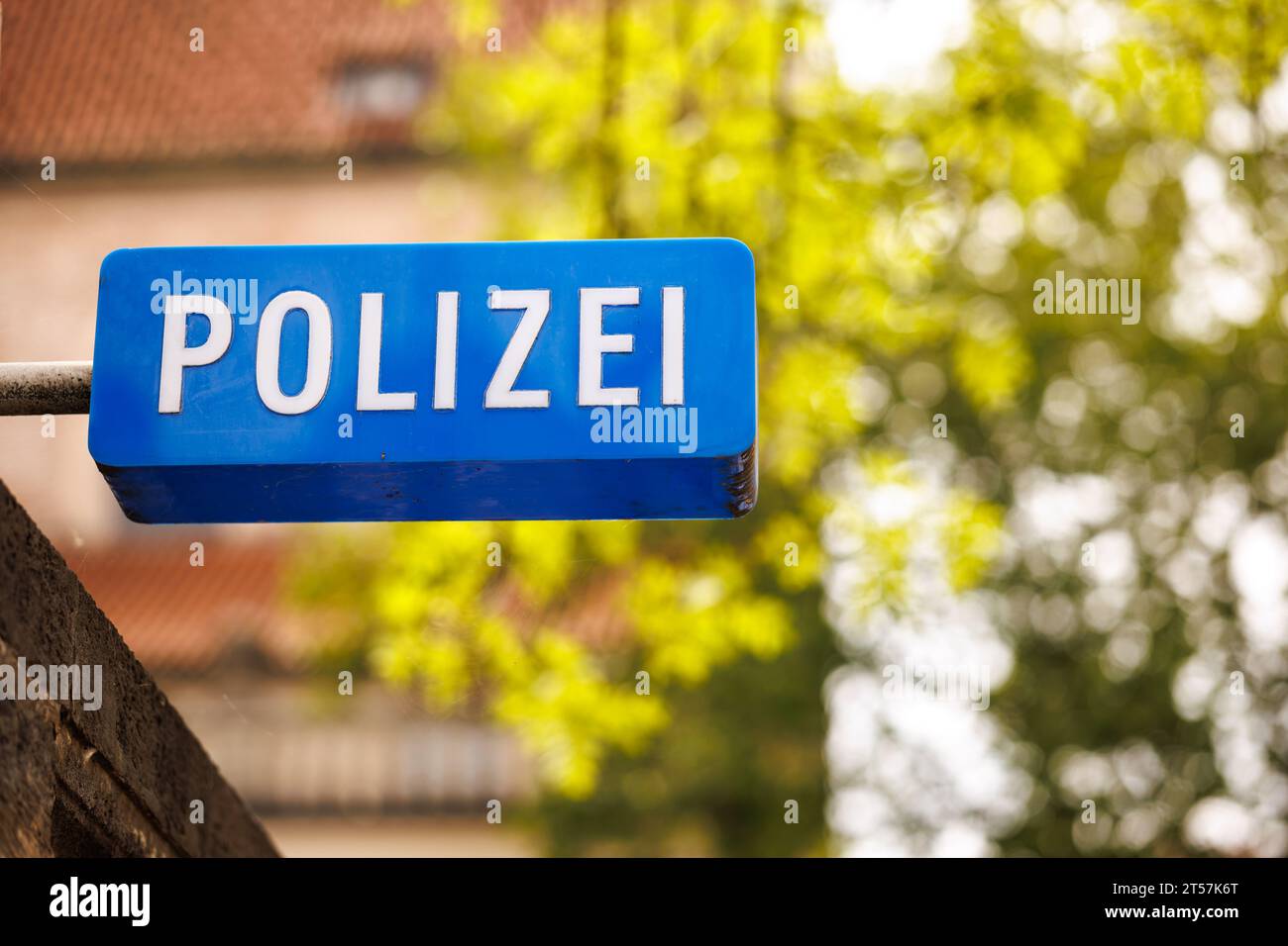 21 July 2023, Bavaria, Munich: A sign with the words "Polizei" (police ...