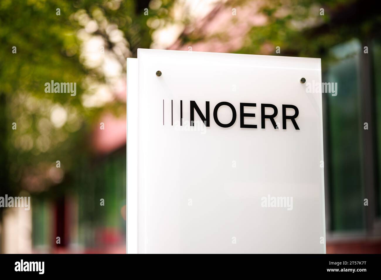 21 July 2023, Bavaria, Munich: Company sign of the internationally ...