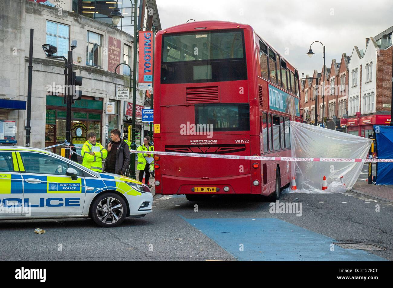 London, UK. 3rd Nov, 2023. Accident between pedestrian and bus route ...
