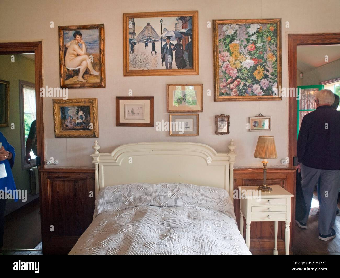 The bed in which Claude Monet died at his home in Giverny, France Stock ...