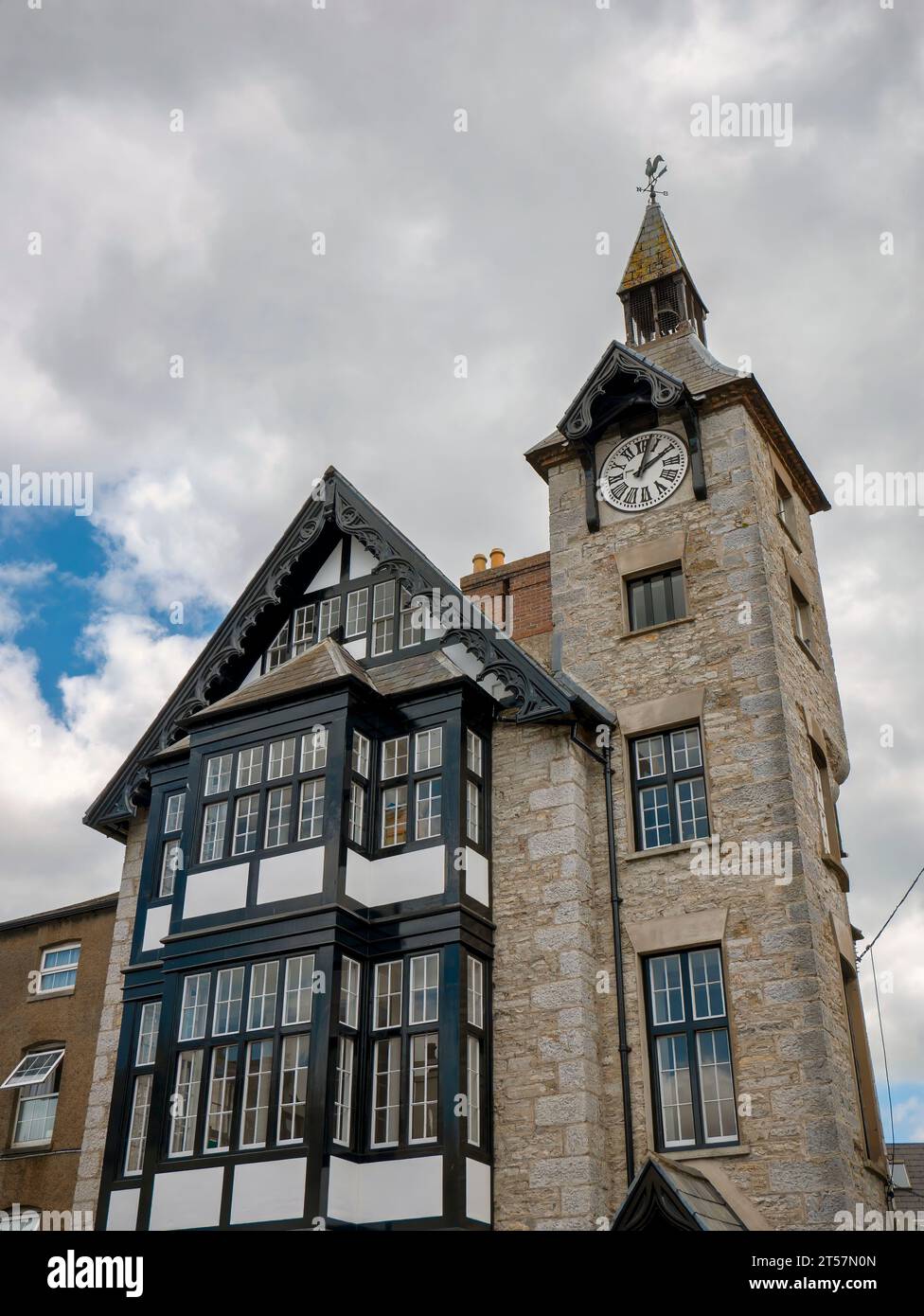 House with a clock tower, Irish architecture Stock Photo - Alamy