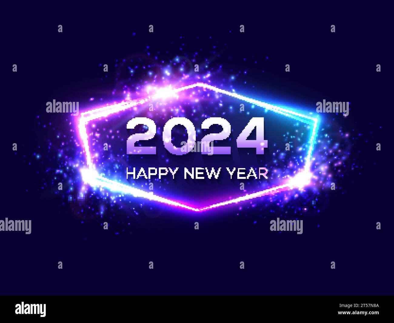 2024 neon text new year Stock Vector Images - Alamy
