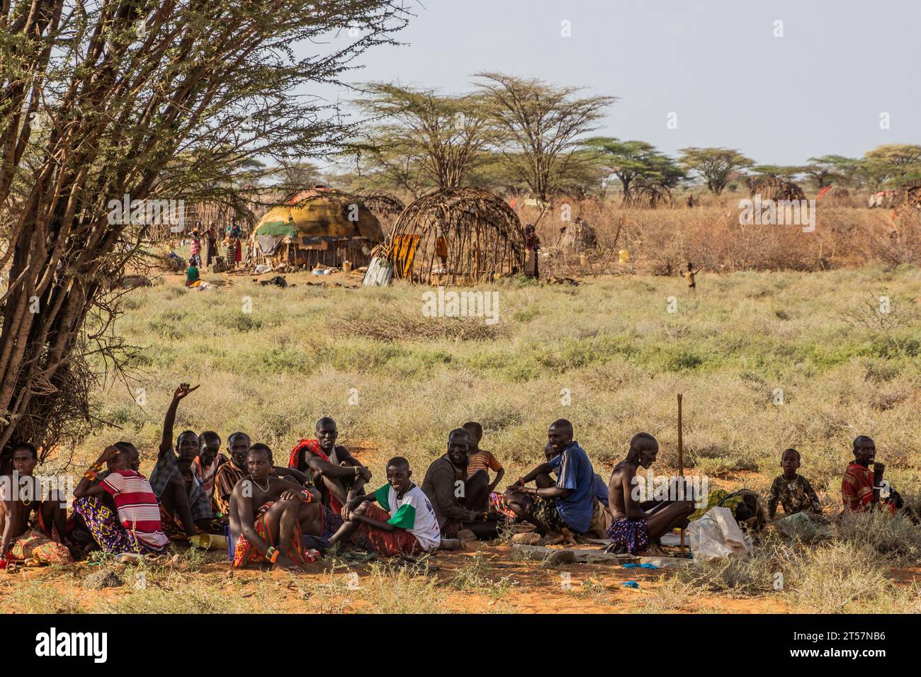 MARSABIT, KENYA - FEBRUARY 11, 2020: Samburu tribe village near ...