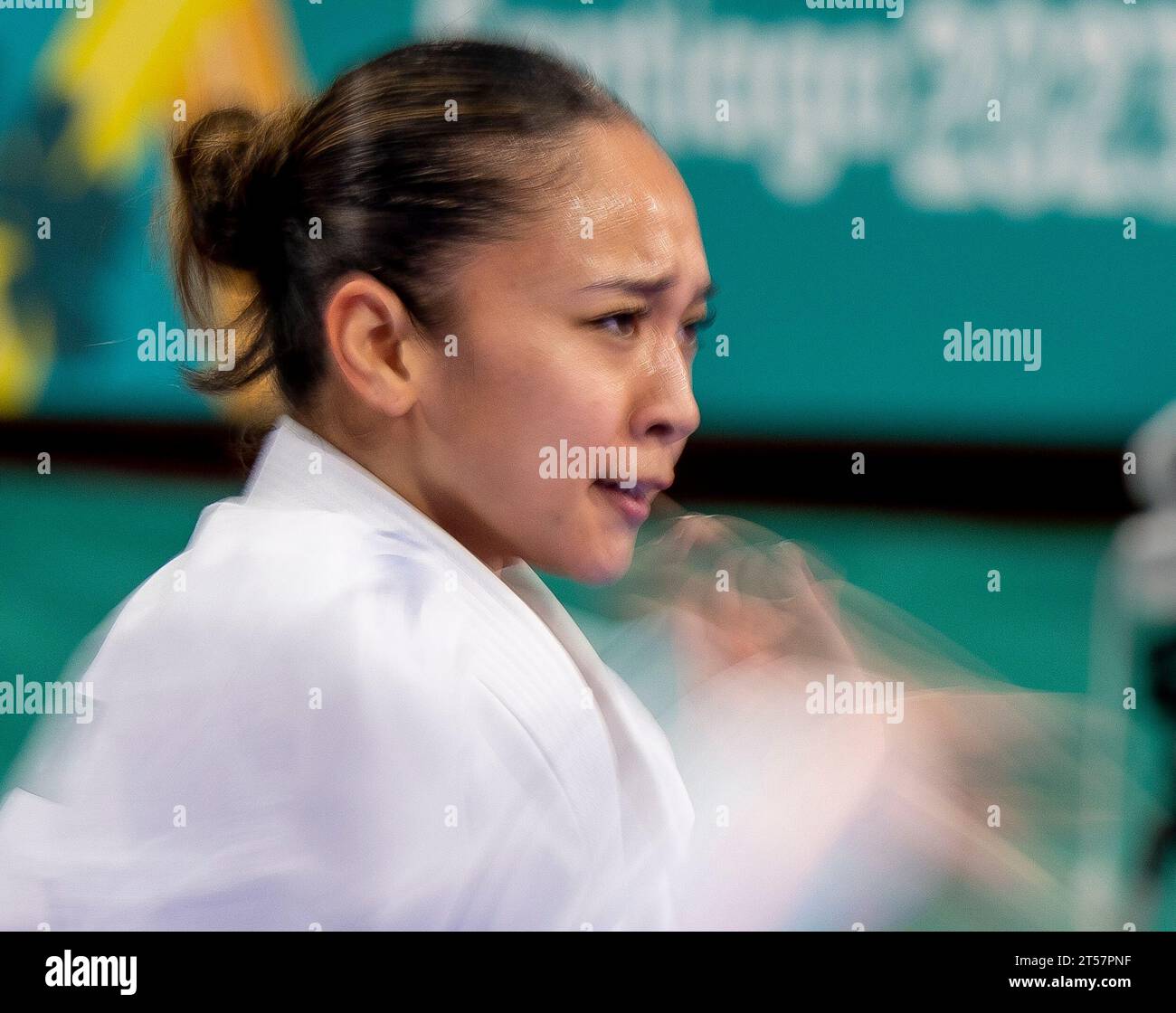 Santiago, Chile. 03rd Nov, 2023. Canada's Claudia Laos-Loo competes in ...