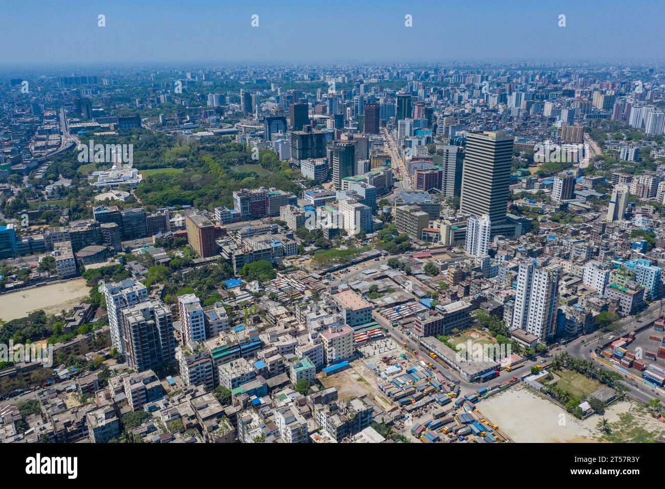 Dhaka, Bangladesh: Aerial view of the Dhaka city during a government ...