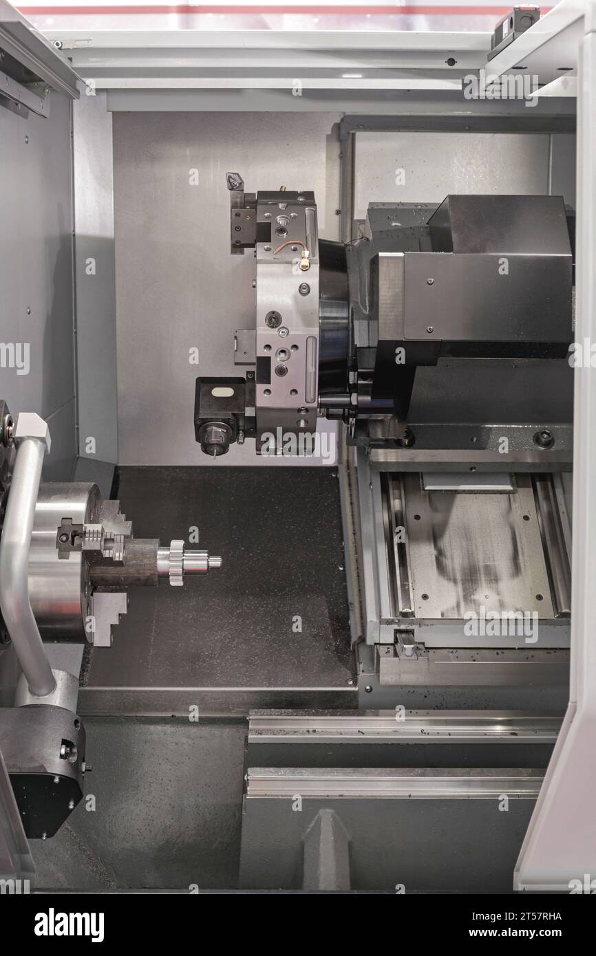 Rotating Cnc Lathe Turning Head and Turret Machine Production Stock ...