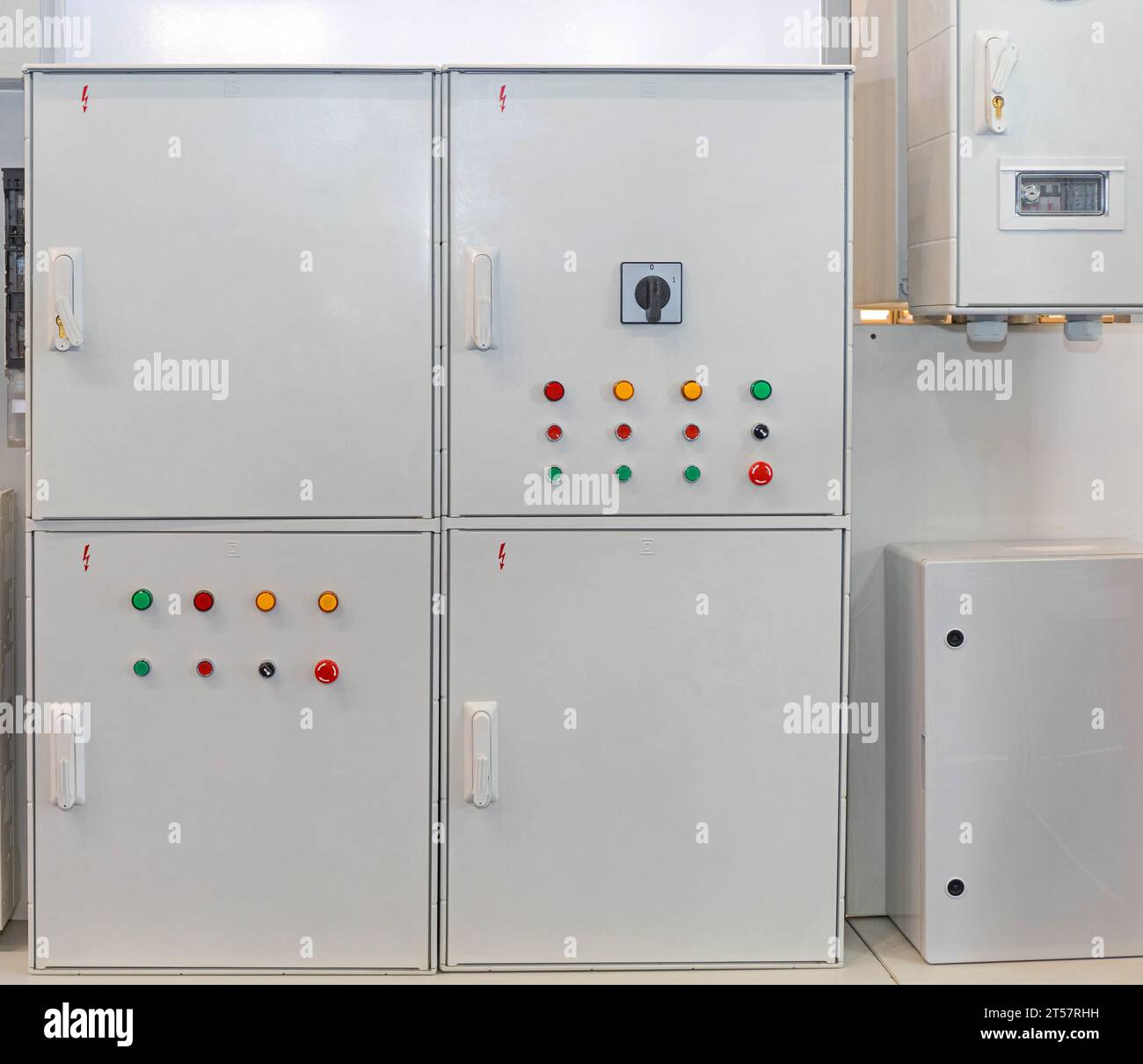 Electric Power Wall Boxes With Main Switch and Control Buttons Stock ...