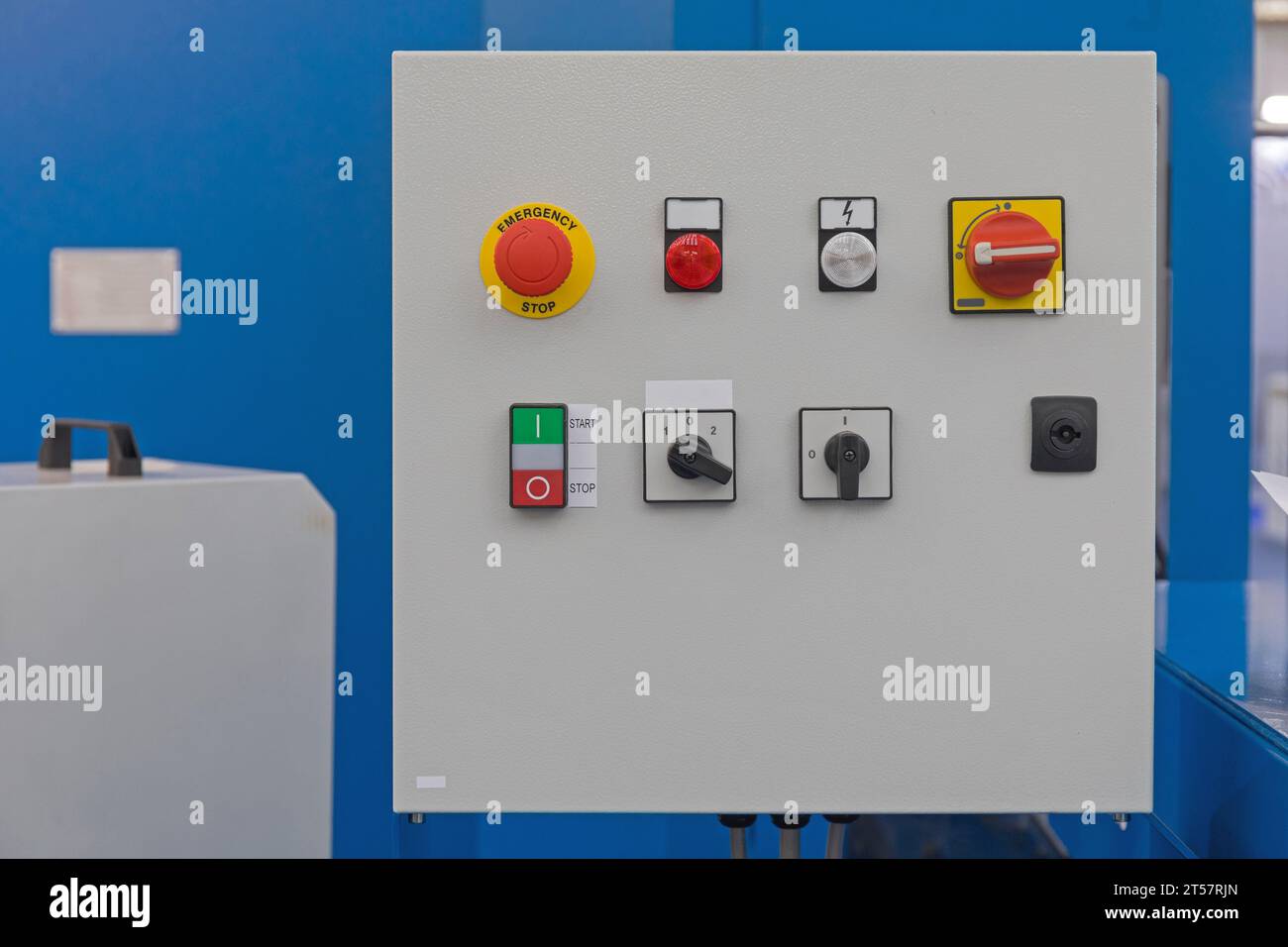 Machine Control Panel Electric Power Box in Factory Stock Photo - Alamy