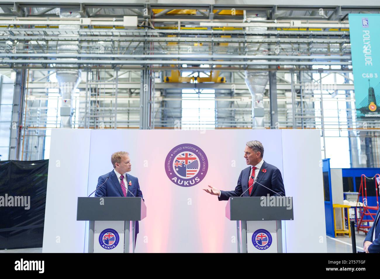 Defence Secretary Grant Shapps (left) and the Australian Defence Minister and Deputy Prime ...