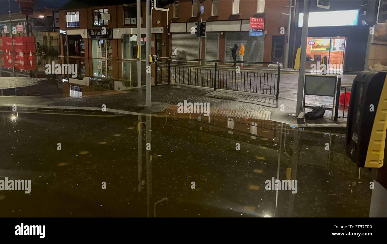 Flooding in Portadown, Co. Armagh, as Storm Ciaran brings high winds ...