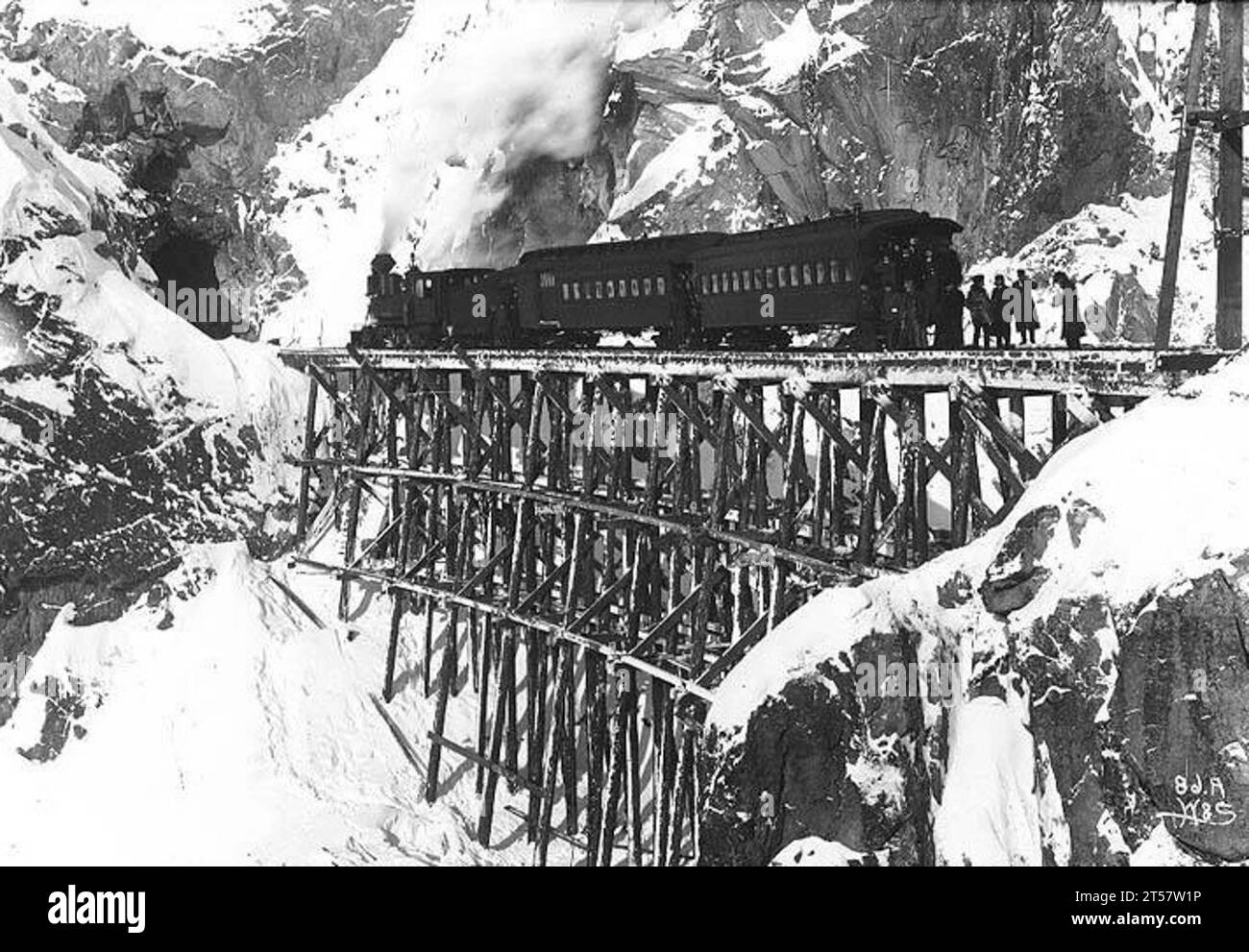 First train to White Pass on the first stage of the White Pass and ...