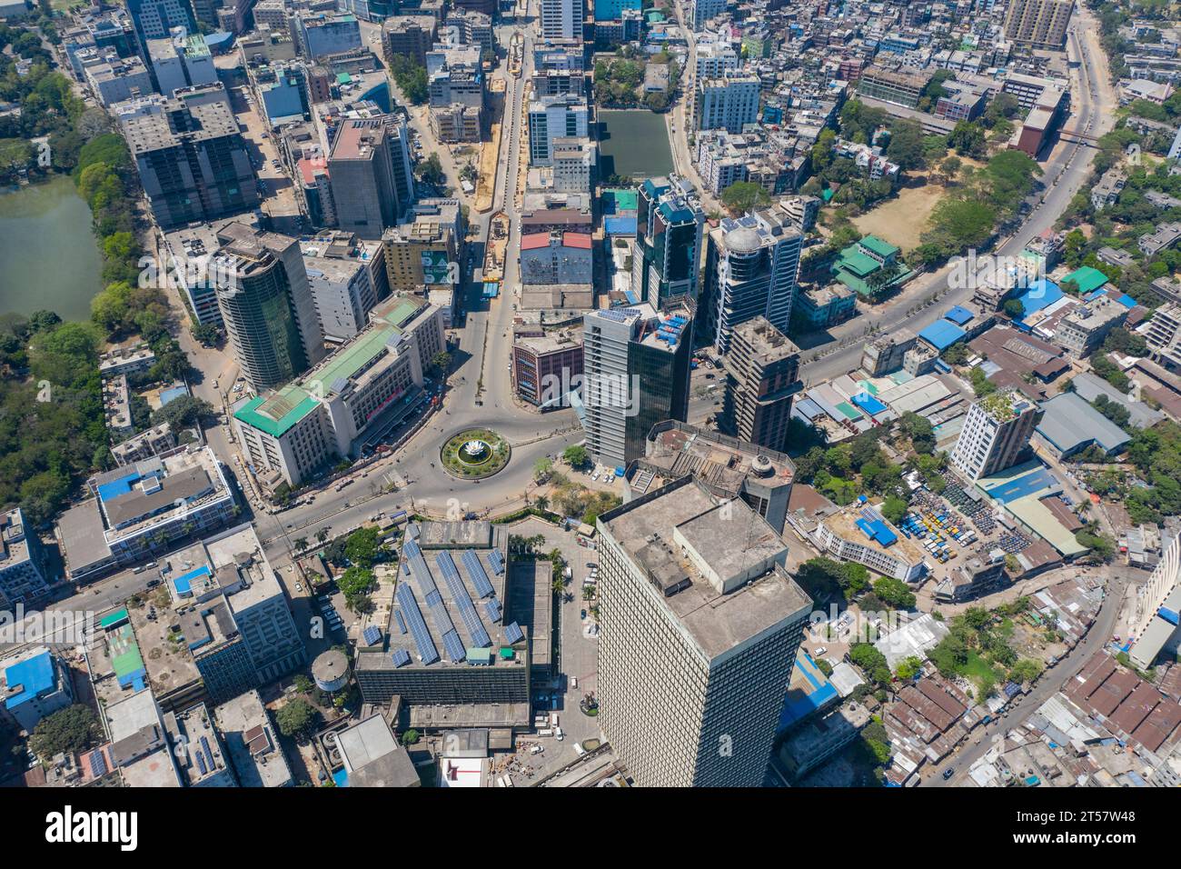 Dhaka, Bangladesh: Aerial view of the Motijheel commercial area in ...