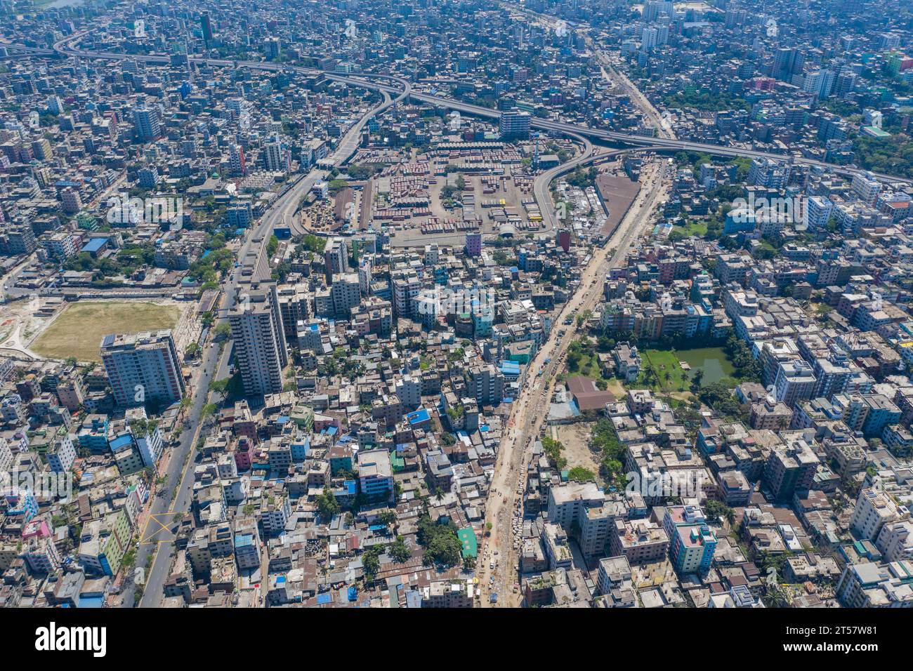 Dhaka, Bangladesh: Aerial view of the Dhaka city during a government ...